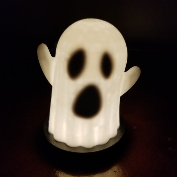 Handmade | Holiday | 3d Printed Ghost Desk Lamp Led Light White Cute ...